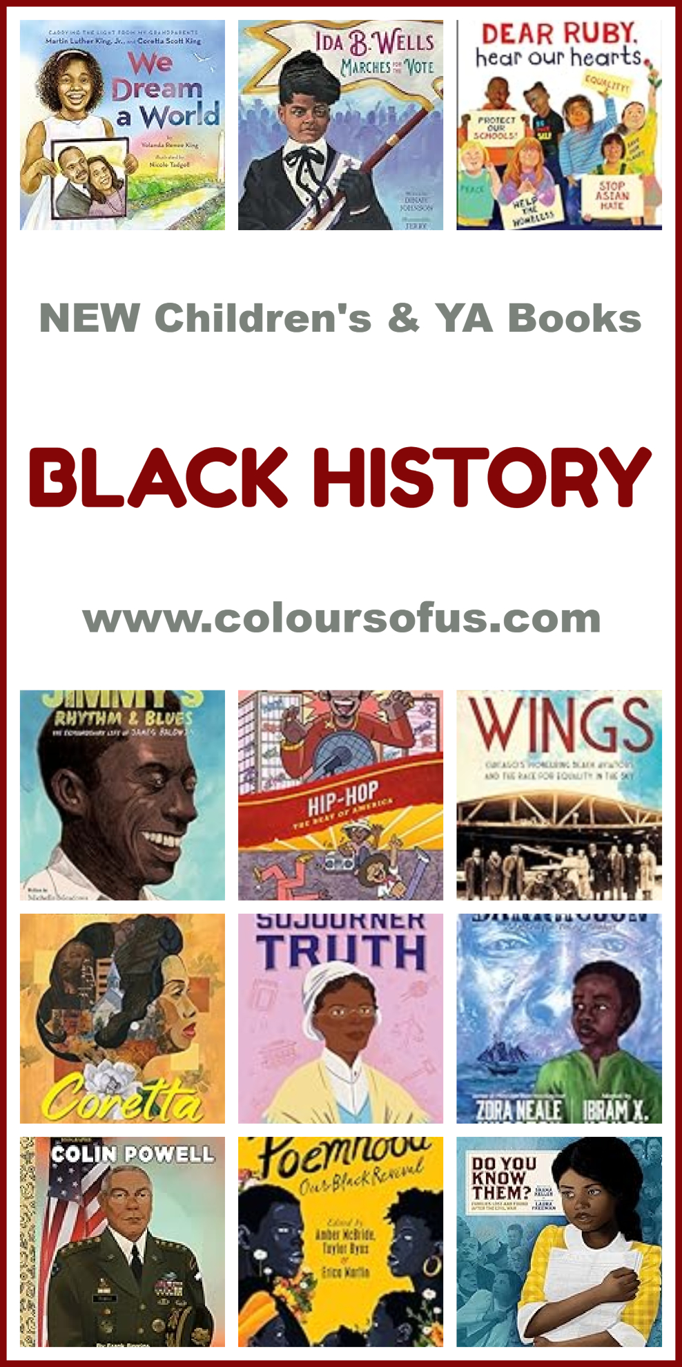 NEW 2024 Black History Children's & Young Adult Books - Colours of Us
